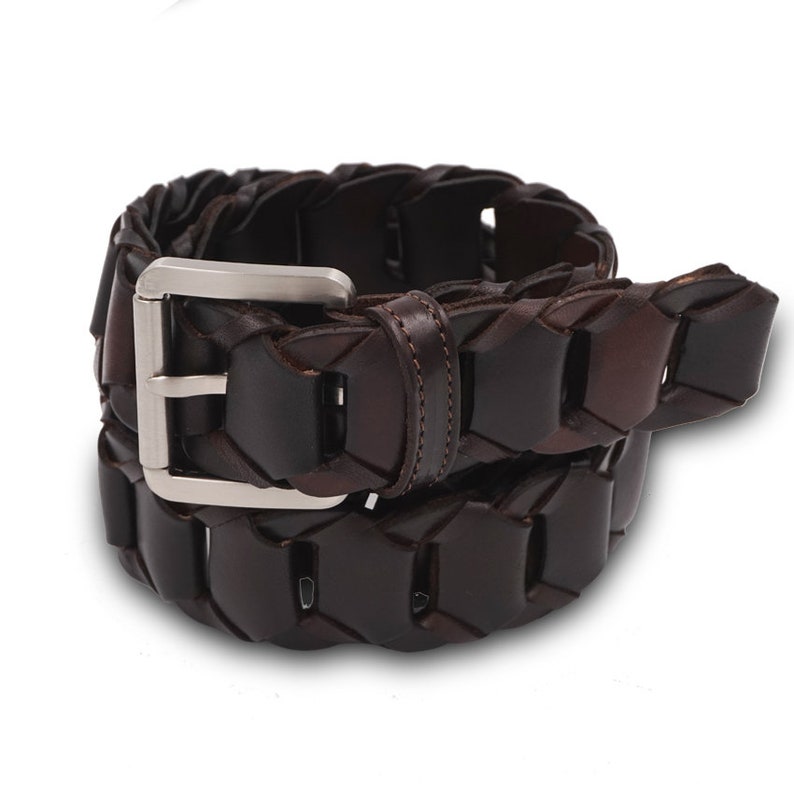 Braided Belt Made With Italian Leather Mario Doni Leather - Etsy