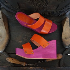 Handmade Wooden Clog in Vegetable Tanned Leather Made in - Etsy