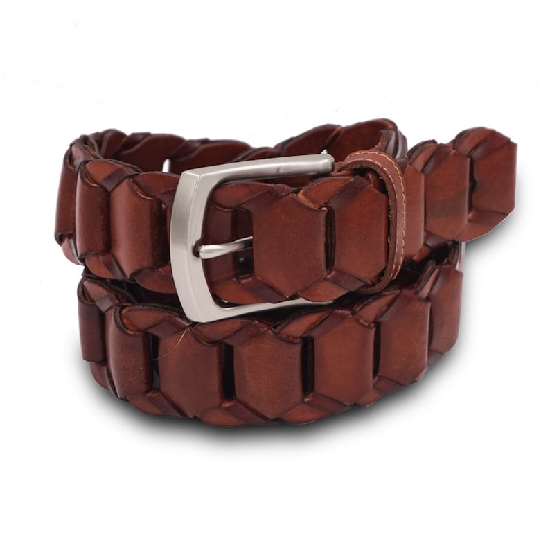 Braided Belt Made With Italian Leather Mario Doni Leather - Etsy