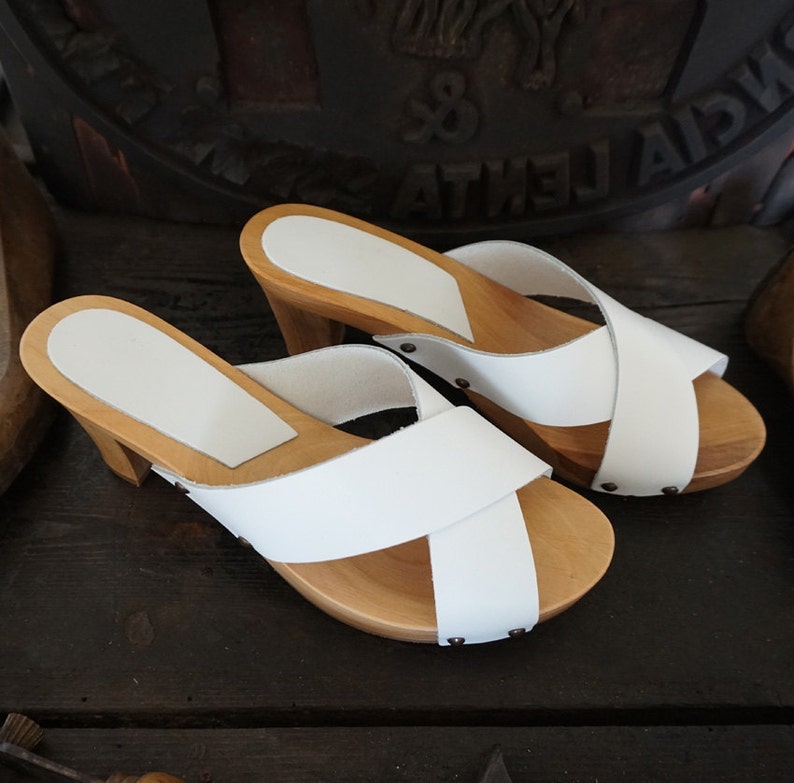 Handmade Wooden Clog in Vegetable Tanned Leather Made in - Etsy