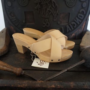 Women's Vegetable-tanned Leather Clogs Made in Italy, Women's Wooden ...