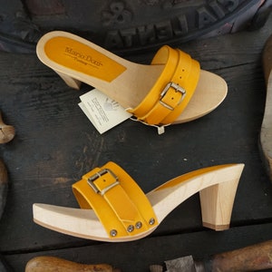 Handmade Wooden Clog in Vegetable Tanned Leather, Made in Italy, Clog ...