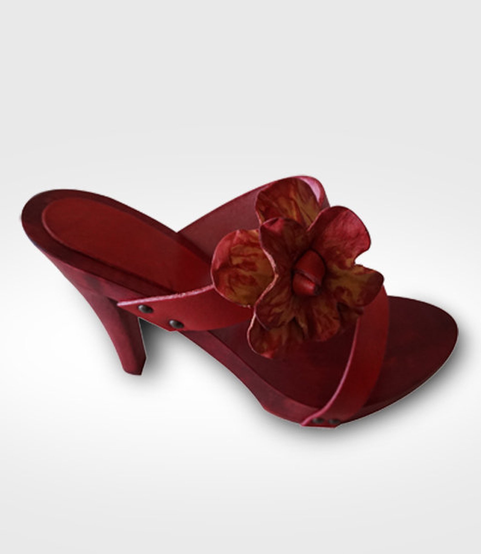 Handmade Wooden Clog in Vegetable Tanned Leather Made in | Etsy