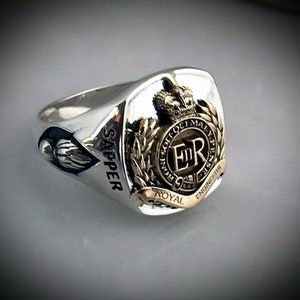Royal Engineers Bespoke 9 Carat Gold Emblem Ring - Etsy
