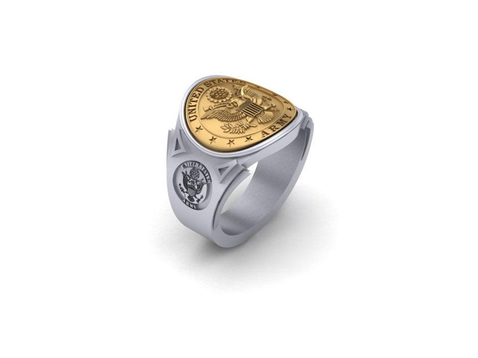 United States Army Ring 9 Carat Gold Emblem Remainder of Ring | Etsy