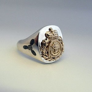 Chief Petty Officers Ring Navy 9 Carat Gold Emblem - Etsy
