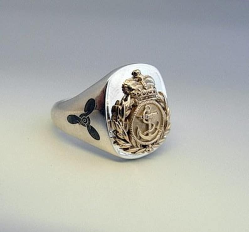 Chief Petty Officers Ring Navy 9 Carat Gold Emblem - Etsy