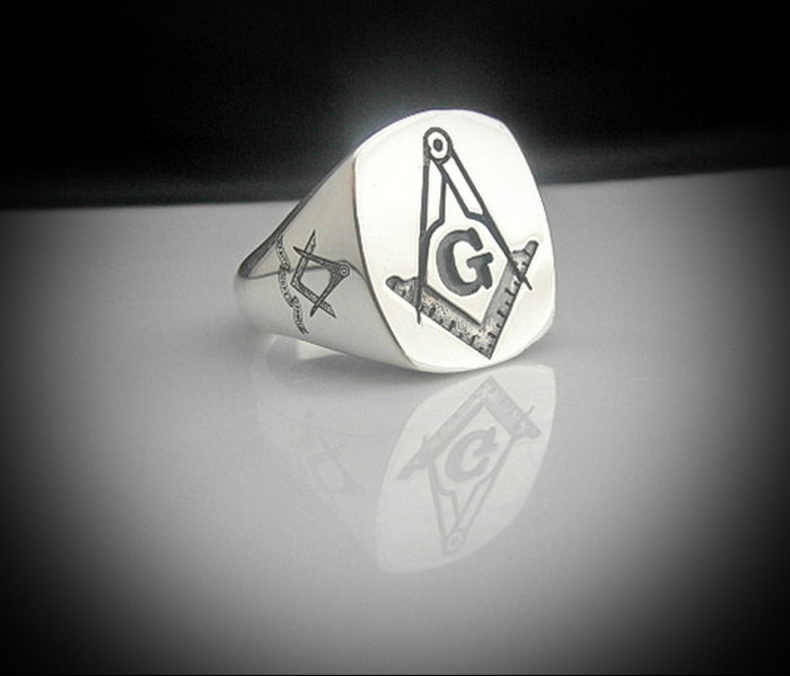 Masonic Silver Ring by Sir Yes Sir - Etsy