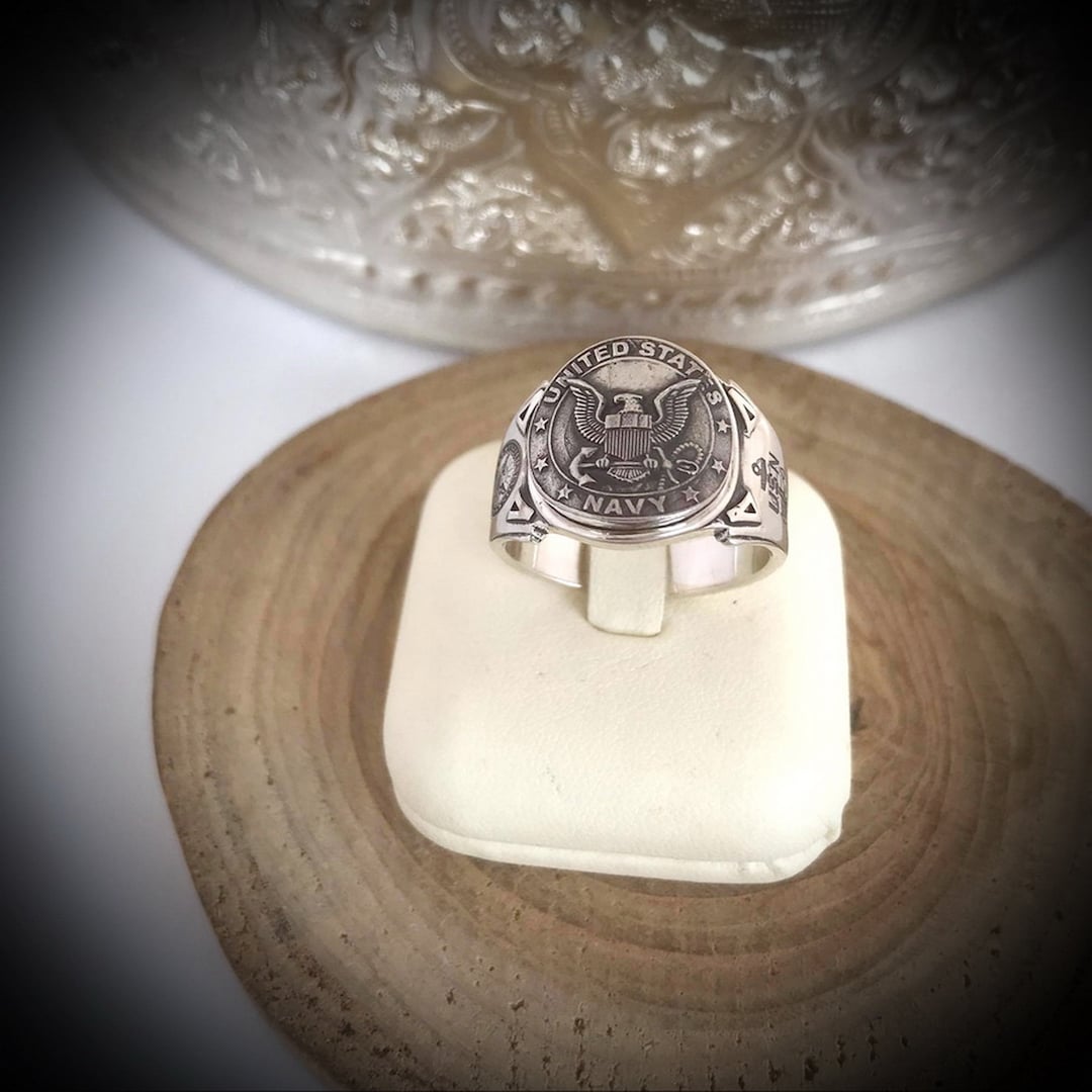 United States Navy Ring Sterling Silver by Sir Yes Sir - Etsy