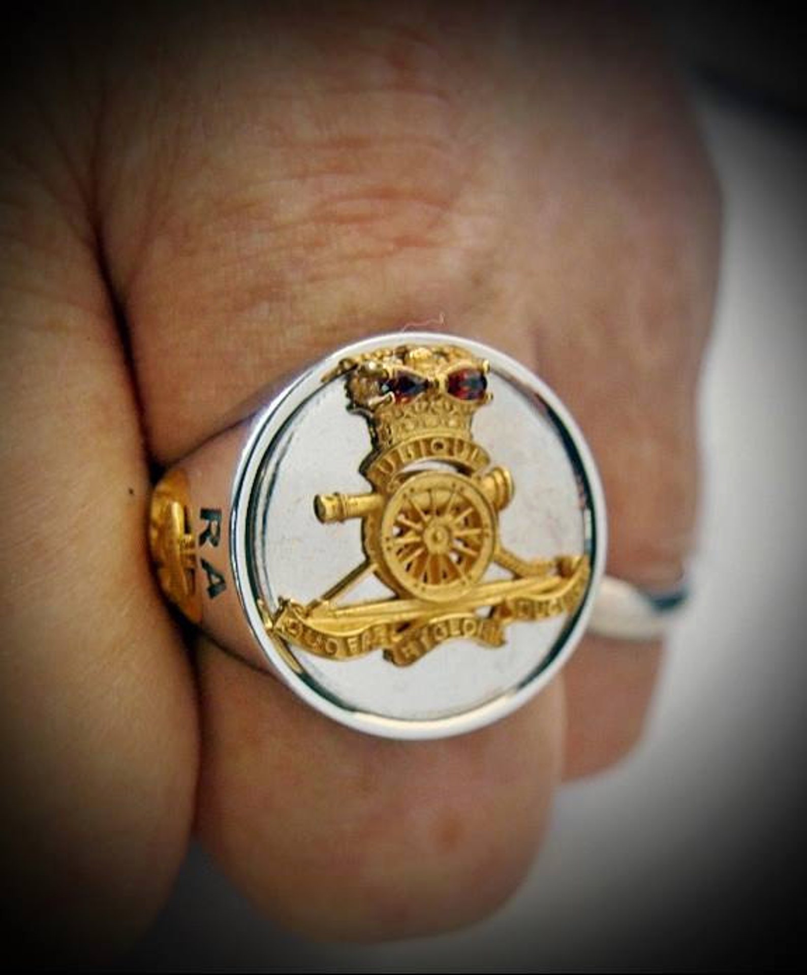 Royal British Army Bespoke Artillery Ring with Gold Plated | Etsy