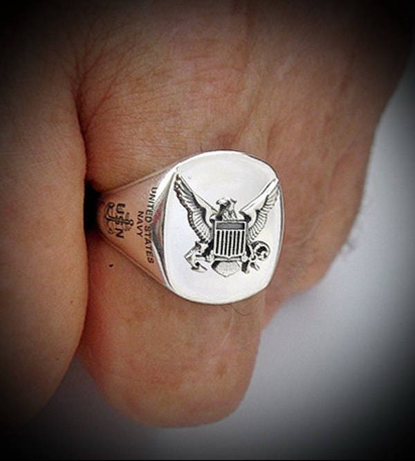 Navy Eagle Bespoke Sterling Silver Ring by Sir Yes Sir - Etsy