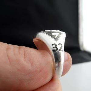 Scottish Rite 32nd Degree Double Eagle Bespoke Ring in Sterling Silver ...