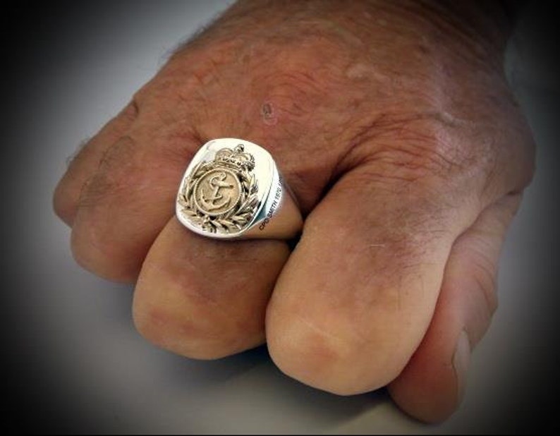 Chief Petty Officers Ring Navy 9 Carat Gold Emblem - Etsy