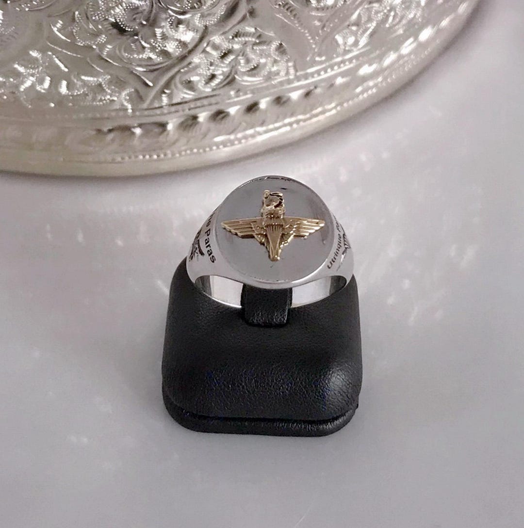 Parachute Regiment Bespoke Ring 9 Carat Gold Emblem - Etsy