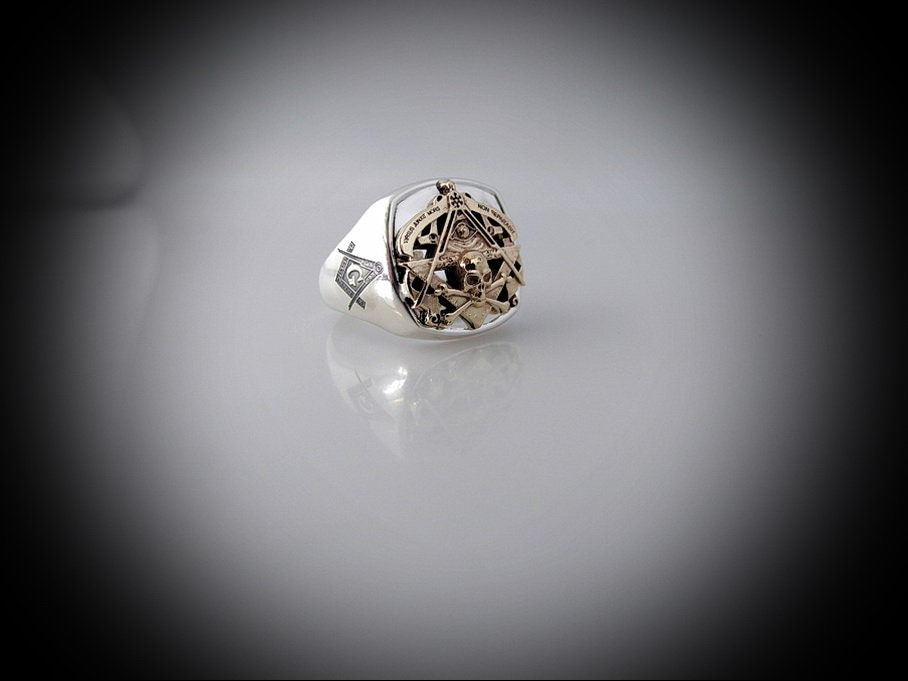 Masonic Ring 9 Carat Gold Emblem | Etsy