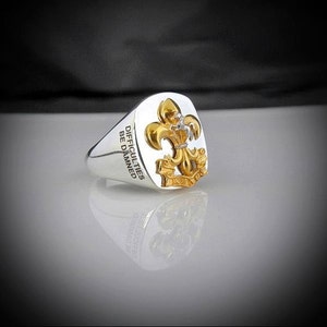 Kings Infantry Bespoke Silver Ring With Gold Plated Emblem - Etsy