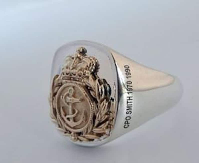 Chief Petty Officers Ring Navy 9 Carat Gold Emblem - Etsy