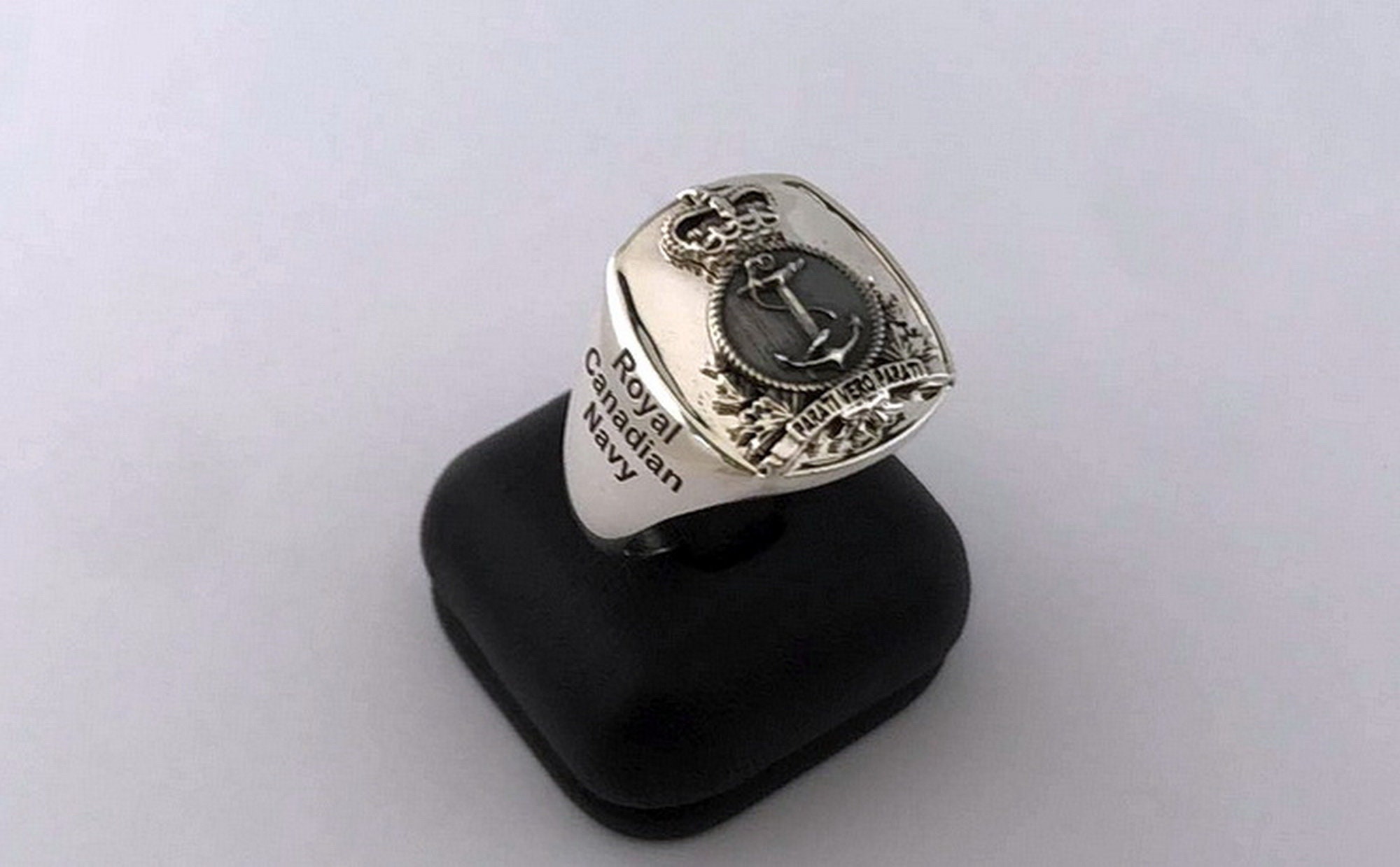 Canadian Navy Bespoke Oxidized Silver Emblem Ring - Etsy UK