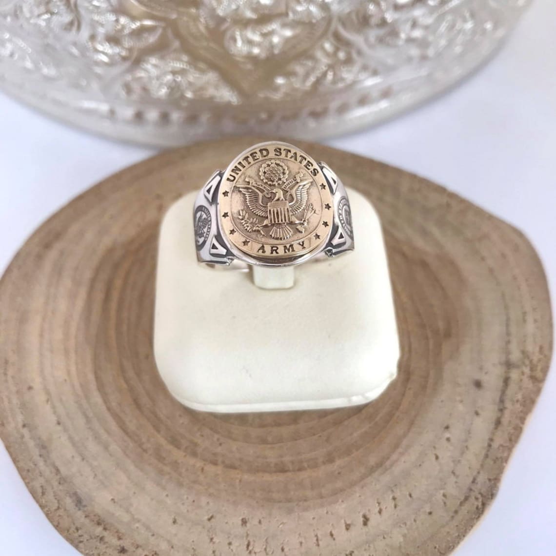 United States Army Ring 9 Carat Gold Emblem Remainder of Ring | Etsy