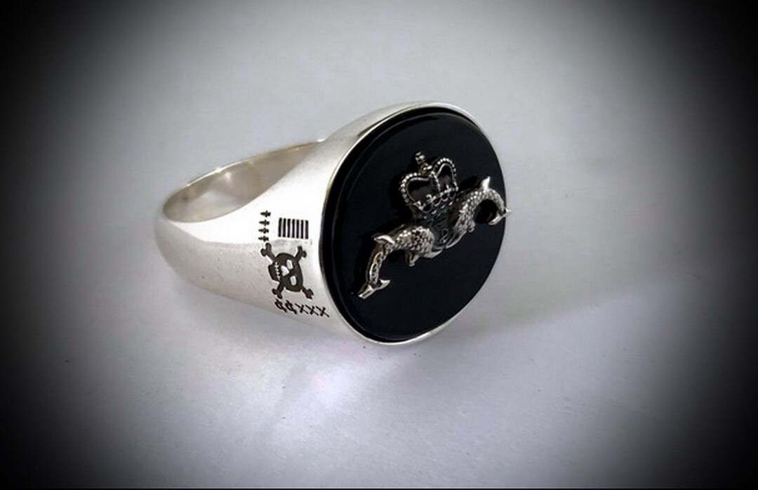 Royal Navy Submariner Ring With Black Onyx Gemstone - Etsy