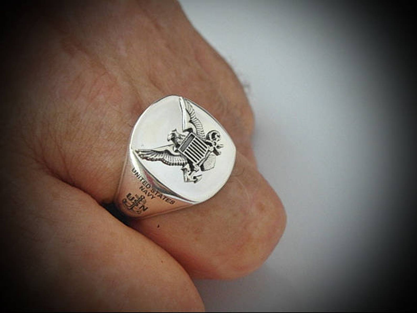 Navy Eagle Bespoke Sterling Silver Ring by Sir Yes Sir - Etsy