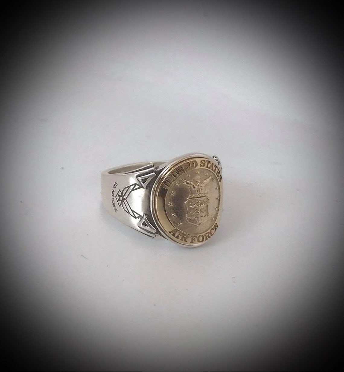 United States Air Force Ring 9 Carat Gold Emblem By Sir Yes | Etsy