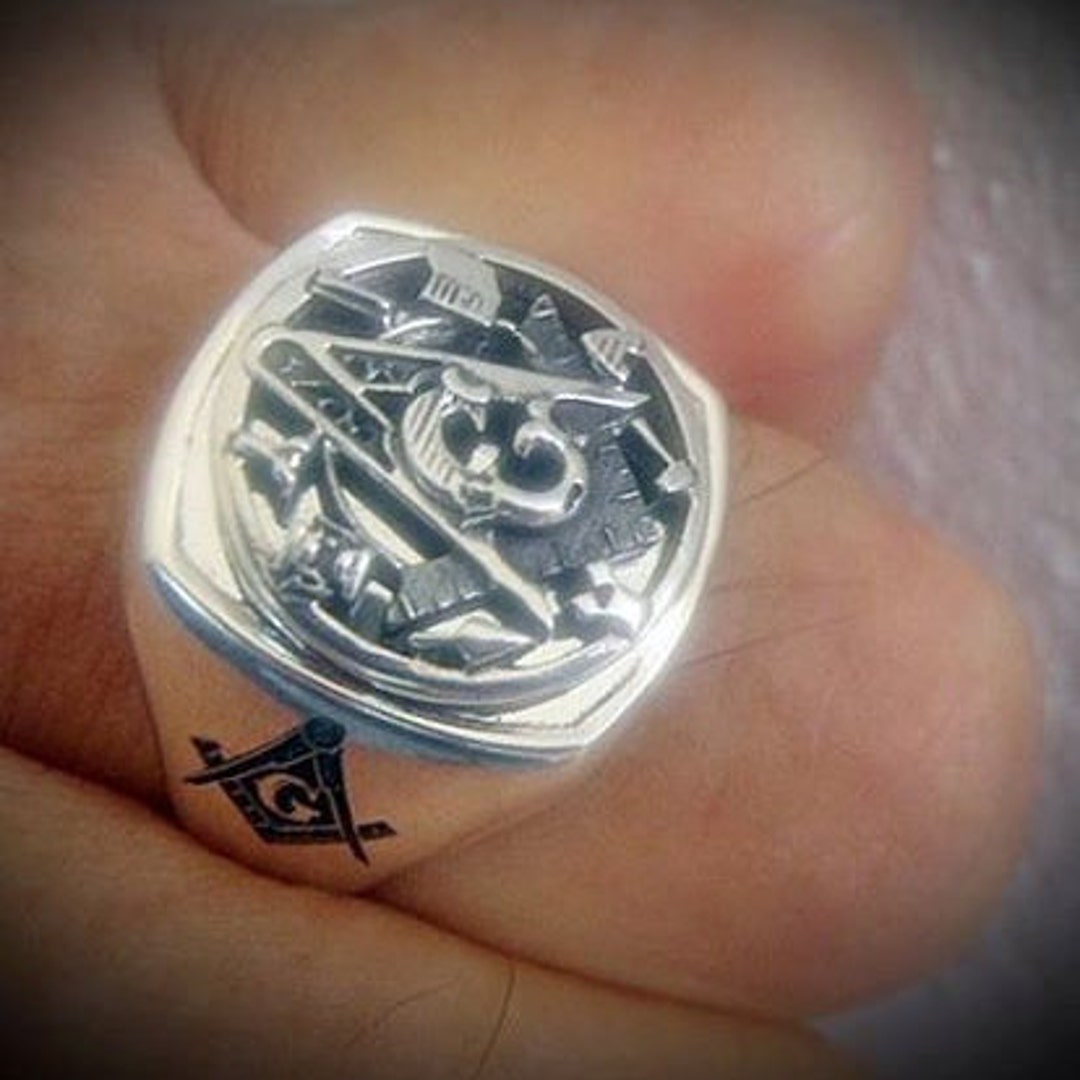 Masonic Silver Ring by Sir Yes Sir - Etsy