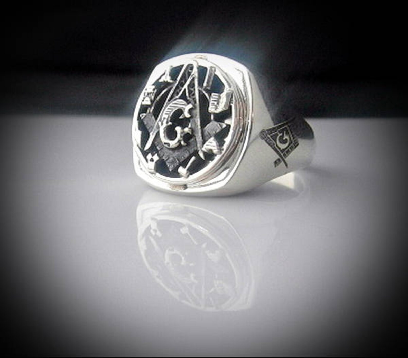 Masonic Silver Ring by Sir Yes Sir - Etsy