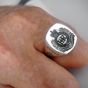 Royal Engineers Bespoke Sterling Silver Ring - Etsy