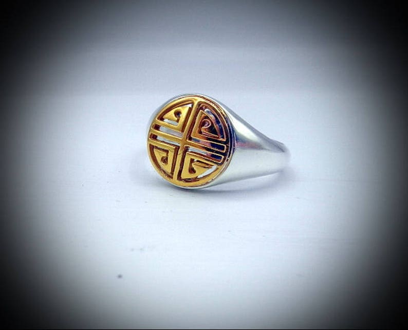 Chinese Good Luck and Fortune Female Signet Ring Sterling - Etsy