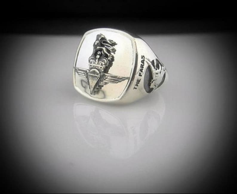 Royal British Army Parachute Regiment Bespoke Silver Ring - Etsy UK