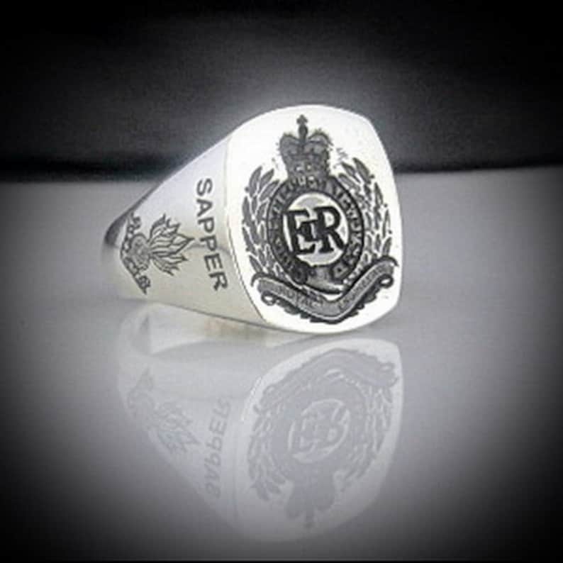 Royal Engineers Bespoke Sterling Silver Ring - Etsy UK