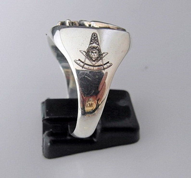 Masonic Ring Shriner Bespoke Sterling Silver Gold Plated - Etsy