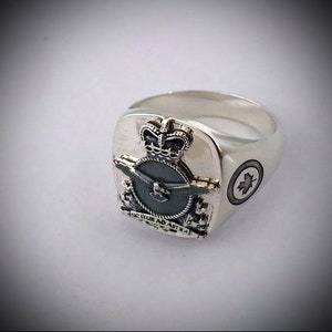 Canadian Air Force Bespoke Oxidized Silver Emblem Ring - Etsy