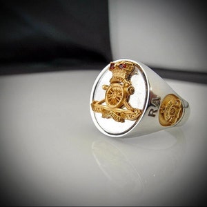 Royal British Army Bespoke Artillery Ring With Gold Plated Emblem - Etsy
