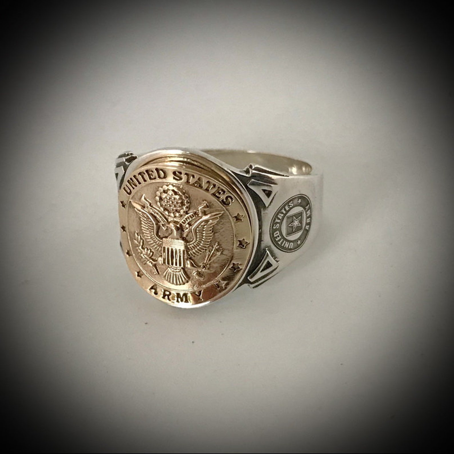 United States Army Ring 9 Carat Gold Emblem Remainder of Ring | Etsy