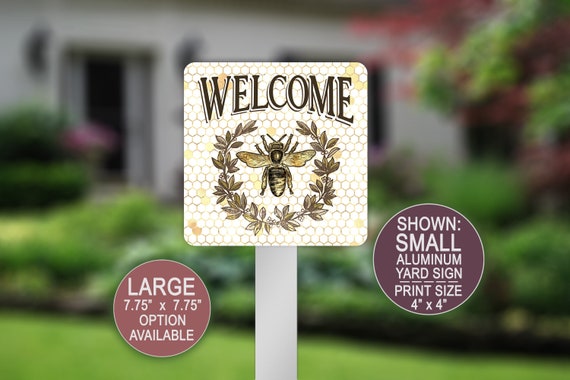 Bee Welcome Sign Porch Signs Home Sign Summer Garden Art | Etsy