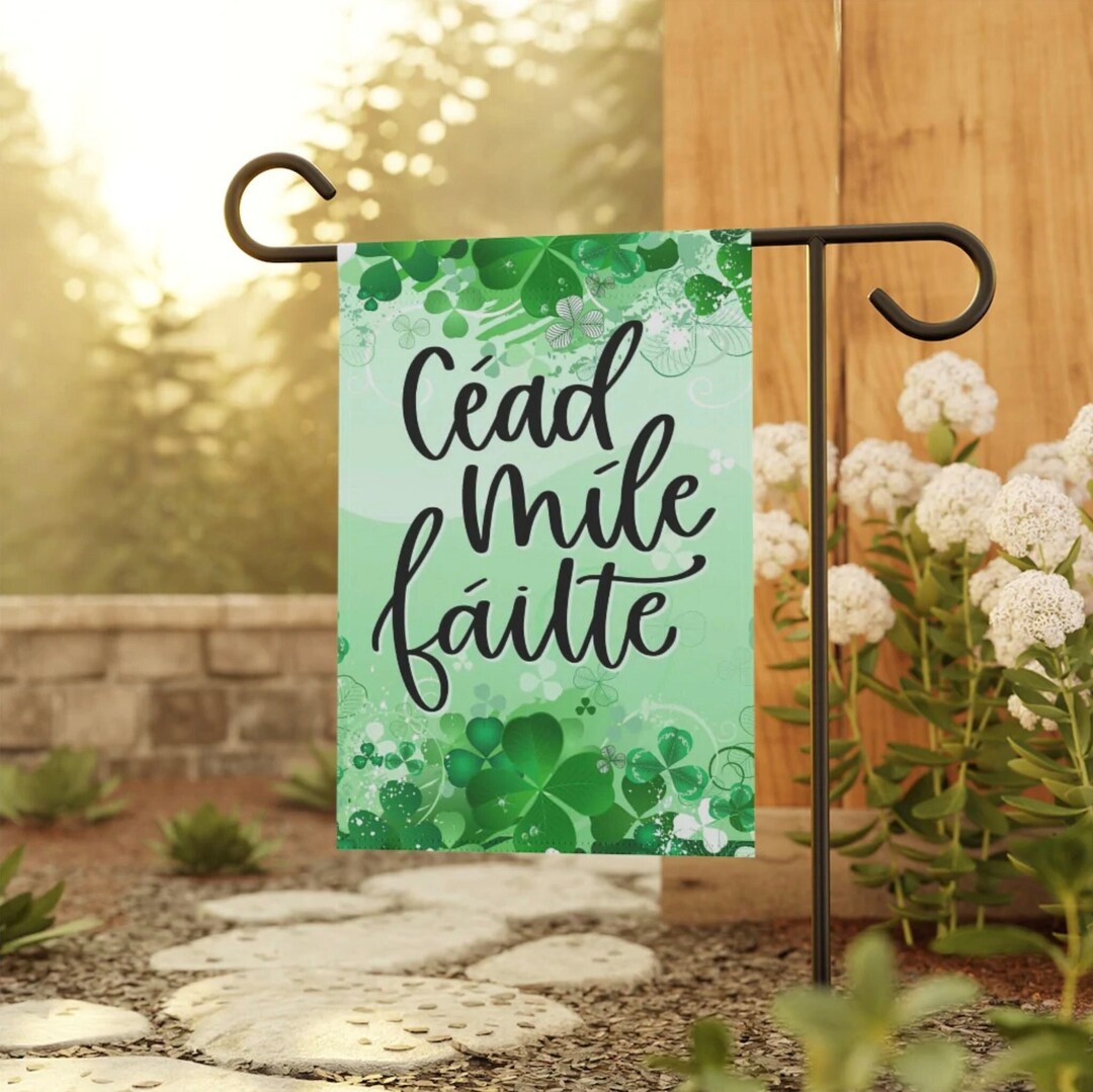 St Patricks Day Flag, Cead Mile Failte Flag, St. Patrick's Day Decor ...