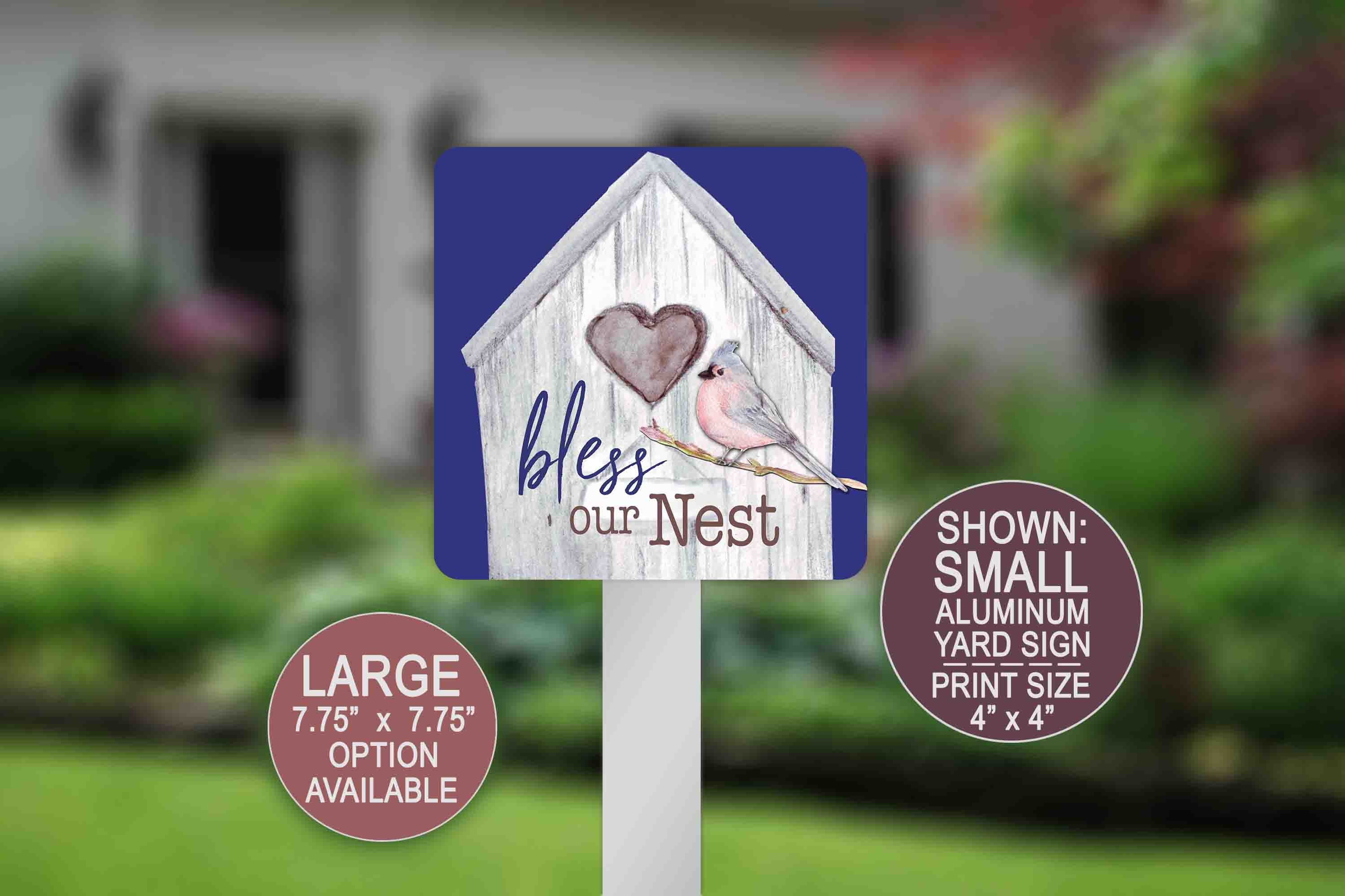 Bless Our Nest, Yard Sign, Aluminium Art, Flower Pot Art, Bird House ...