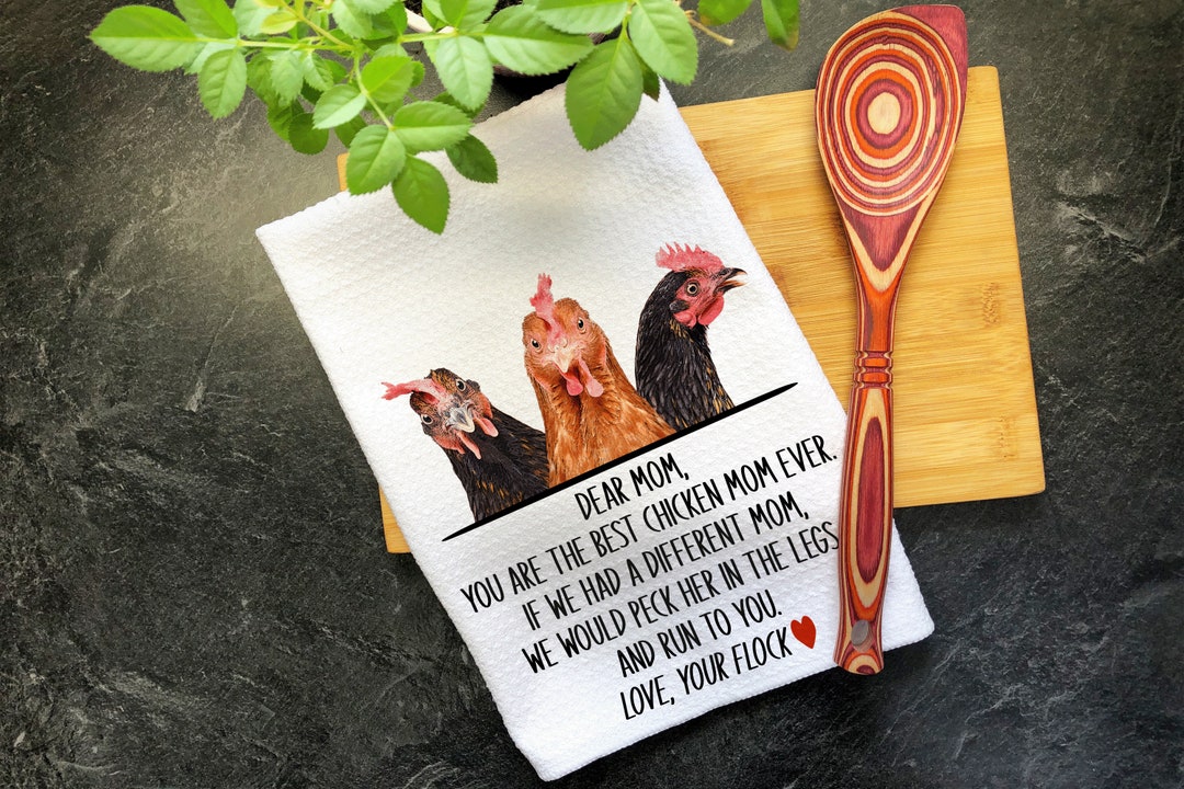 Chicken Mom Tea Towel, Kitchen Towel, Chicken Lady Dish Towel, Hand ...