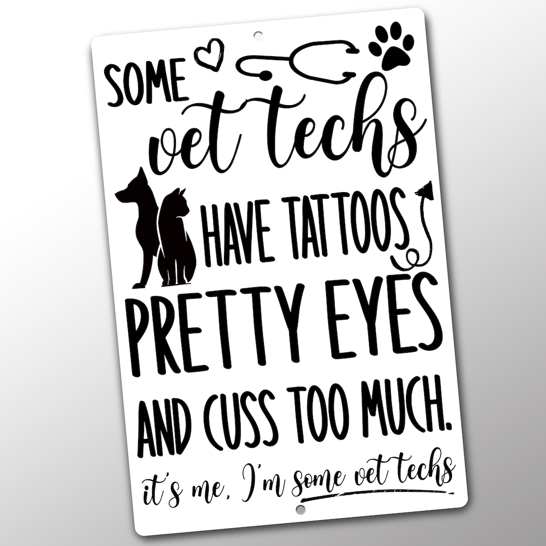 Funny Vet Tech Sign, Veterinary Clinic Decor for Animal Lovers, Cute ...