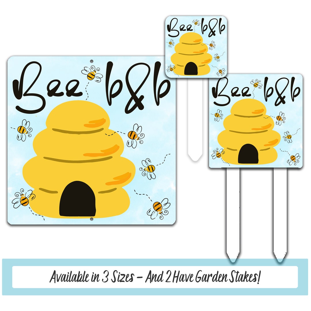 Bee B & B Garden Sign, Honey Farm Yard Sign, Beekeeper Gift, Honeybee ...
