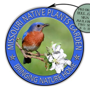 Missouri Native Plants Round Garden Sign, Bluebird Pollinator Garden ...