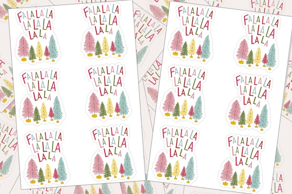 Fa La La Stickers Christmas Trees Sticker Sheets Sticker - Etsy