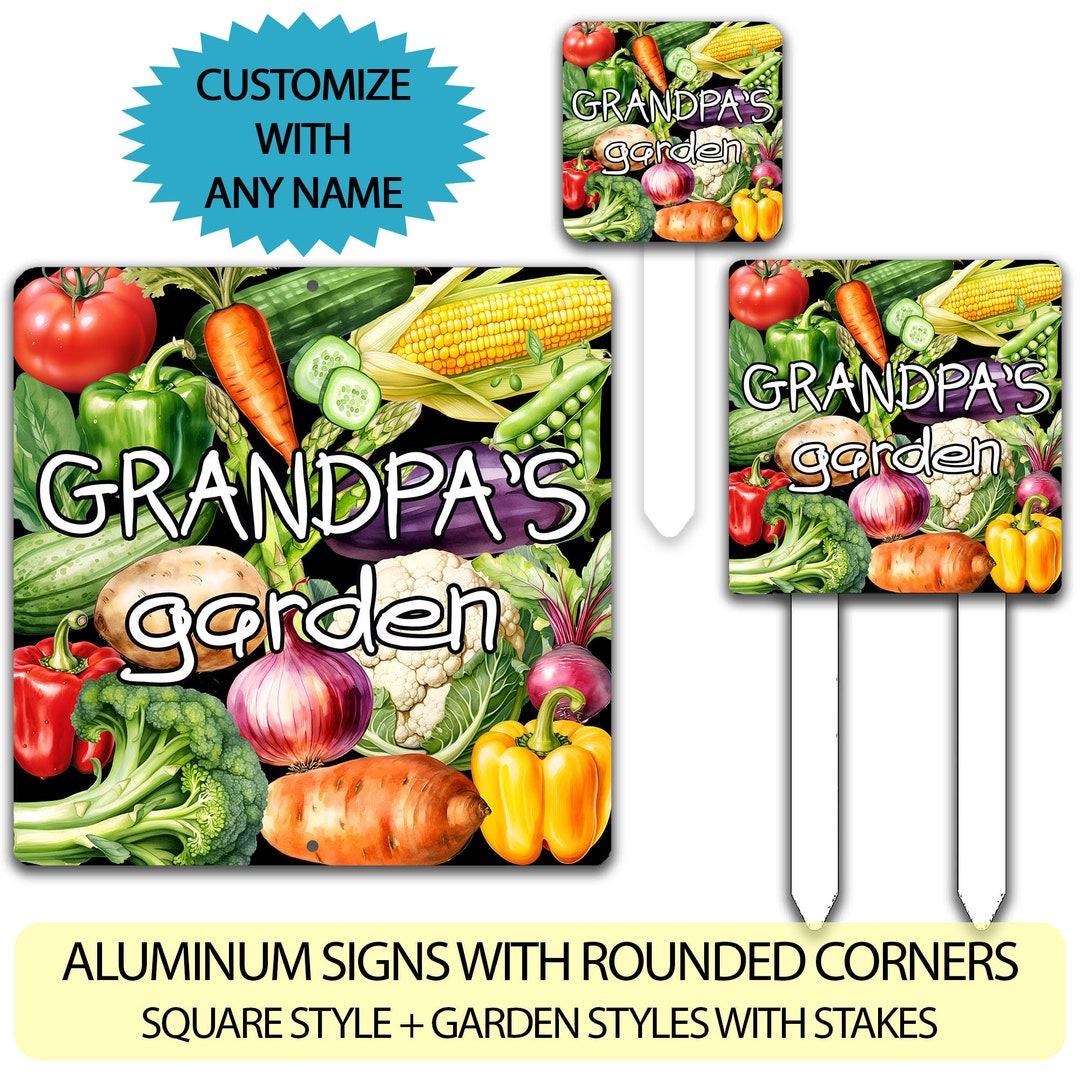 Grandpa's Garden Sign, Vegetable Farm Signs, Farmhouse Sign Grandfather ...