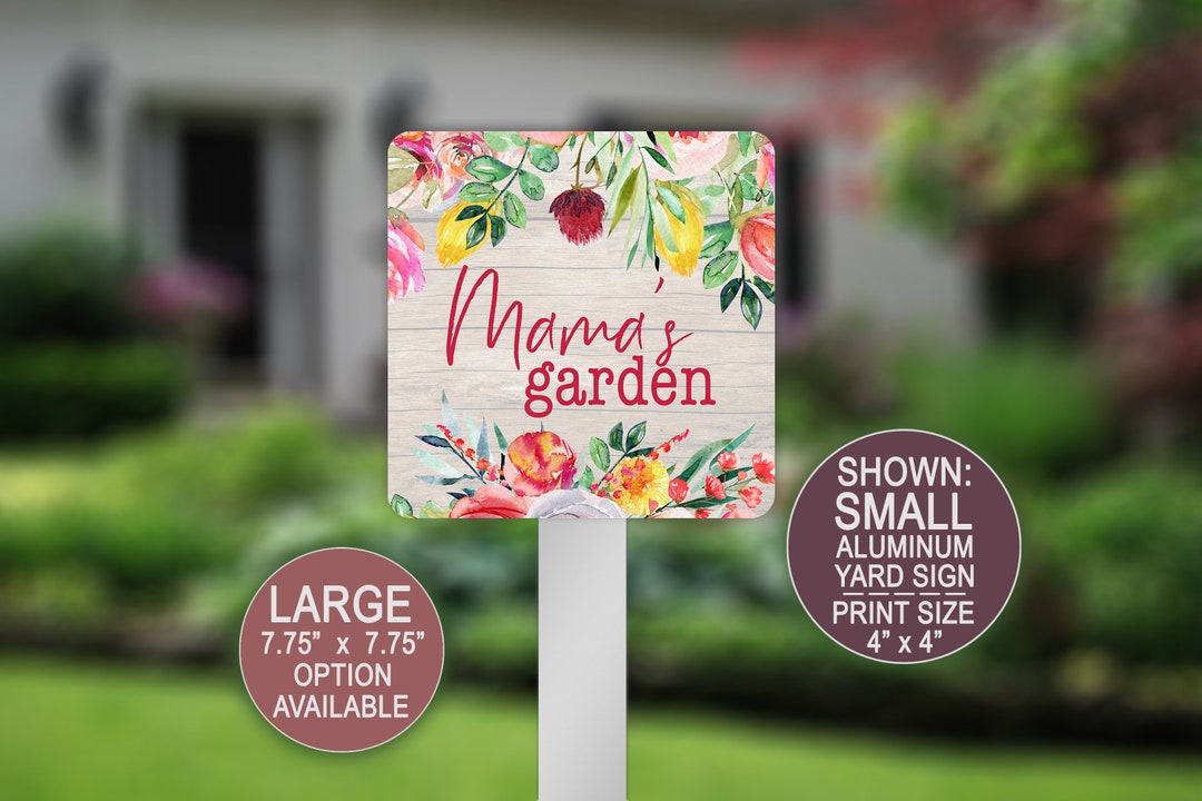 Mama's Garden, Aluminium Flower Garden Yard Sign, Patio Flower Pot ...