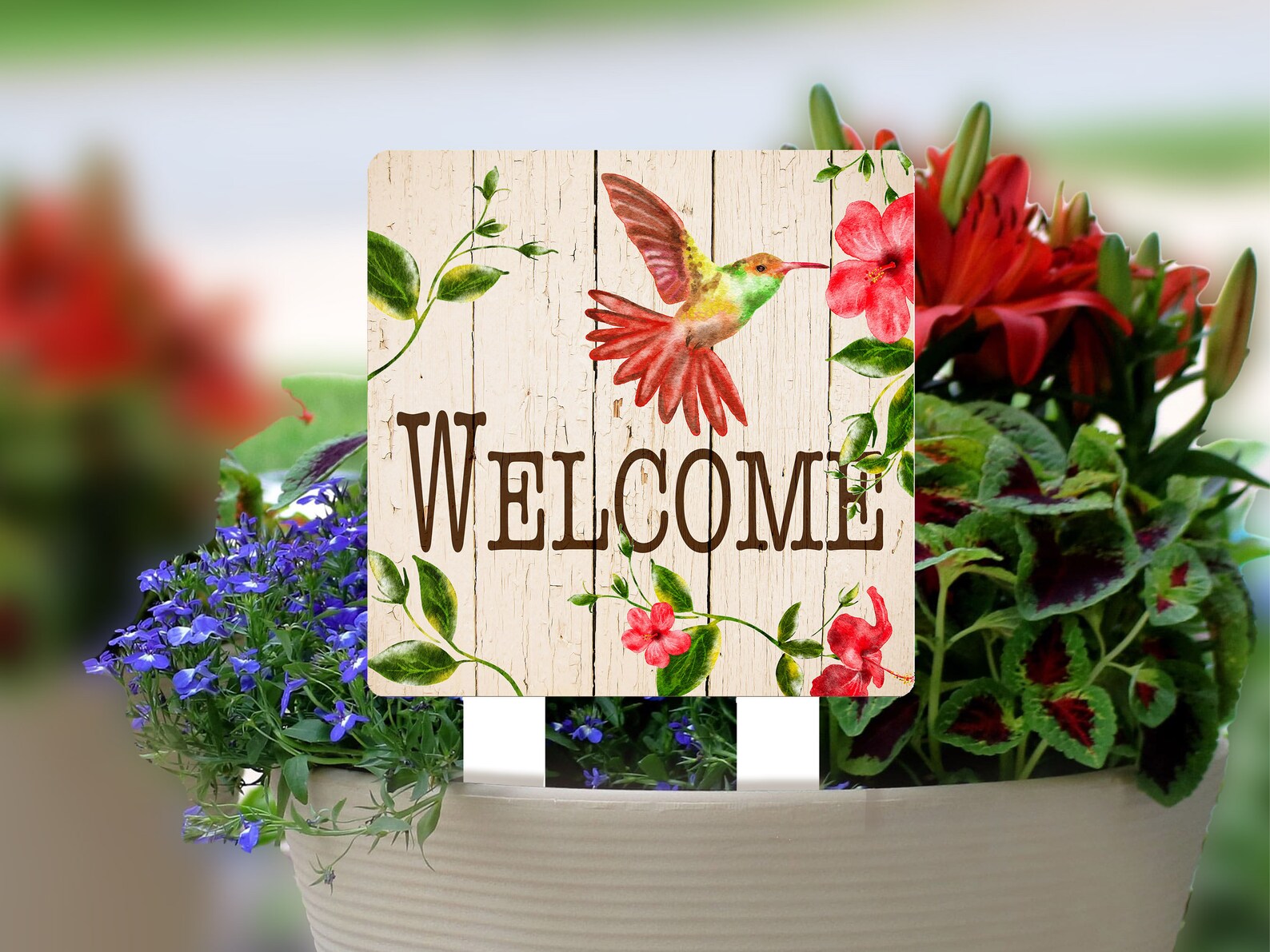 Hummingbird Welcome Sign Porch Signs Home Sign Summer - Etsy