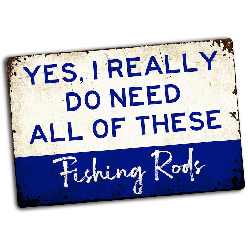 Fishing Rods Sign, Funny Garage Wall Decor, Man Cave Sign for Him ...