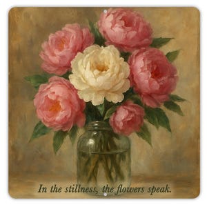 Peony Garden Sign With Quote, Floral Metal Yard Decor, Indoor/outdoor ...