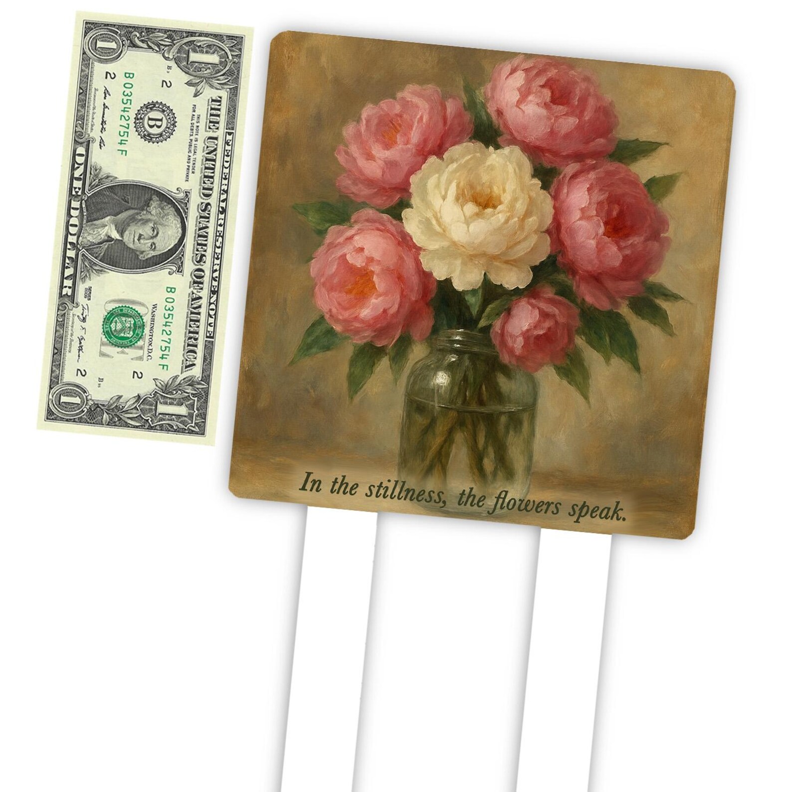 Peony Garden Sign With Quote, Floral Metal Yard Decor, Indoor/outdoor ...